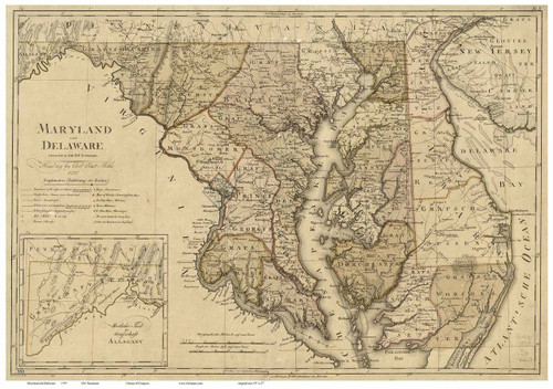 Maryland 1797 Sotzmann - Old State Map Reprint - OLD MAPS
