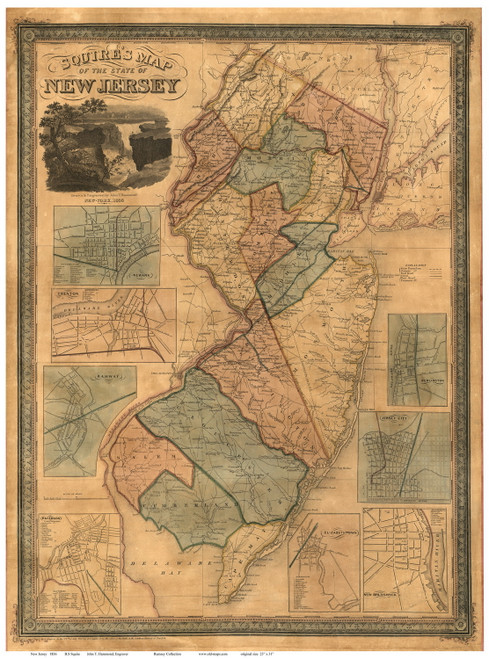 New Jersey 1836 Squire - Old State Map Reprint - OLD MAPS
