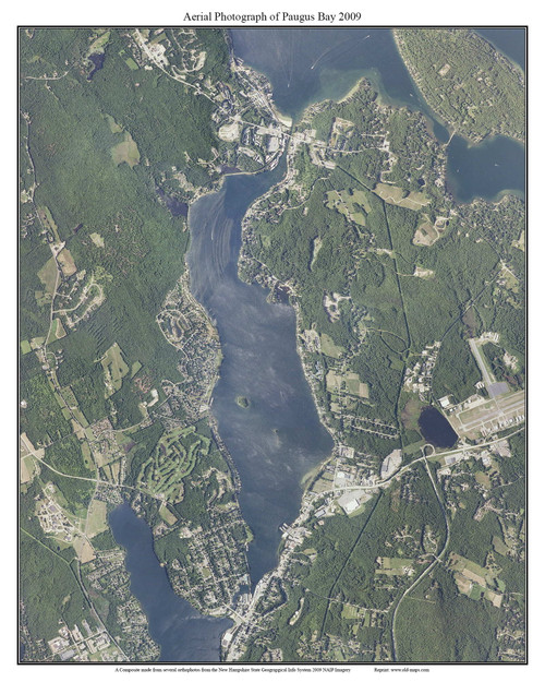 Aerial Photograph of Paugus Bay, 2009 - New Hampshire Custom Map - OLD MAPS
