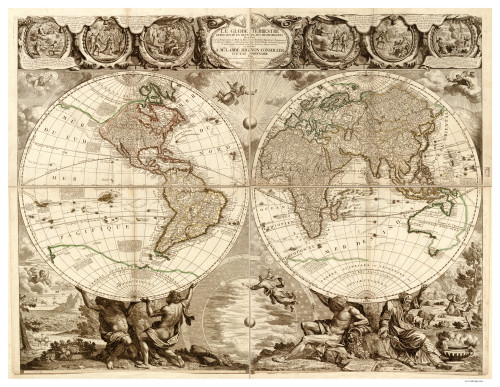 1708 World Map by Nolin & Bocquet - OLD MAPS