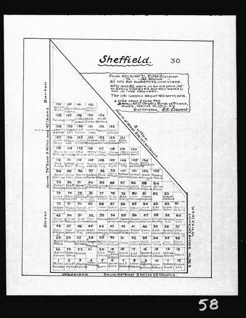 Sheffield BW Lotting Vermont Town Crafts - OLD MAPS