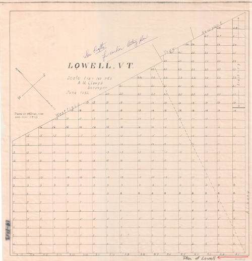Lowell Lotting Vermont Town VT State Archives - OLD MAPS