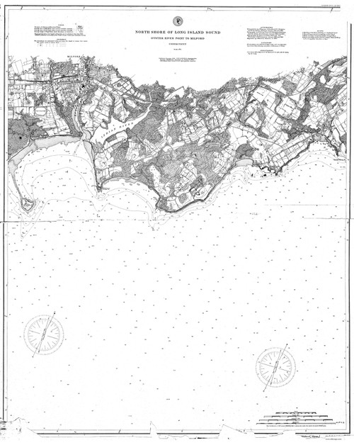 Oyster River to Milford 1895 BW - Old Map Nautical Chart AC Harbors 263 ...