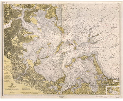 Boston Harbor 1940 - Old Map Nautical Chart AC Harbors 246 ...
