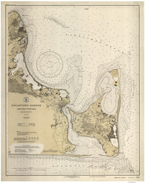 Edgartown Harbor 1927 A Old Map Nautical Chart AC Harbors 2 346 ...