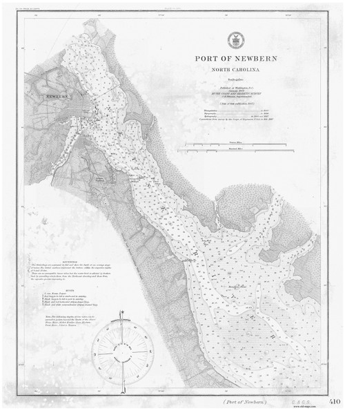 Newbern Port 1808 - Old Map Nautical Chart AC Harbors 410 - North ...