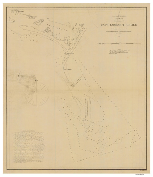 Cape Lookout Shoals 1864 - Old Map Nautical Chart AC Harbors 419 ...