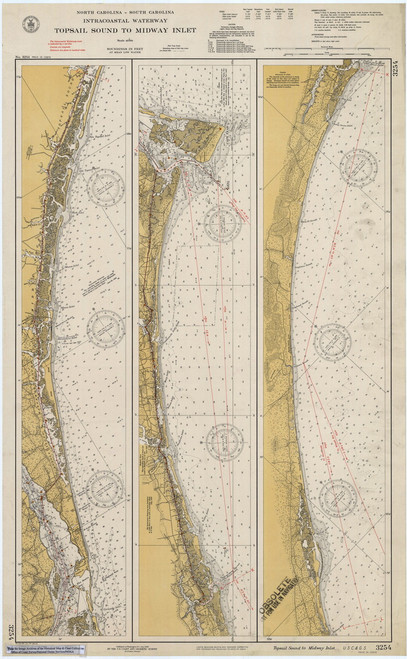 Topsail Sound to Midway Inlet 1935 - Old Map Nautical Chart AC Harbors ...