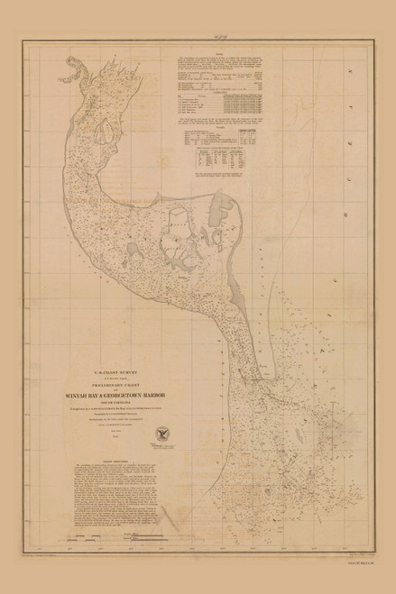 Winyah Bay 1855 - Old Map Nautical Chart AC Harbors 428 - South ...