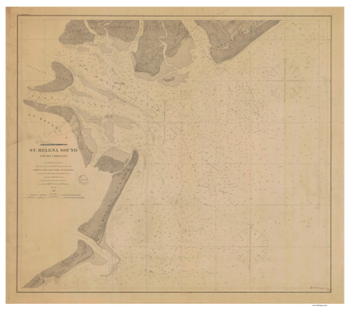 St. Helena Sound 1864 - Old Map Nautical Chart AC Harbors 436 - South ...