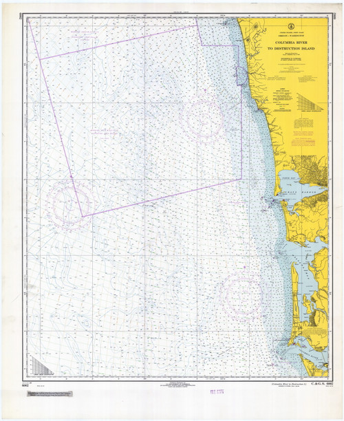 Columbia River to Destruction Island 1968 Nautical Map Reprint 6002 ...