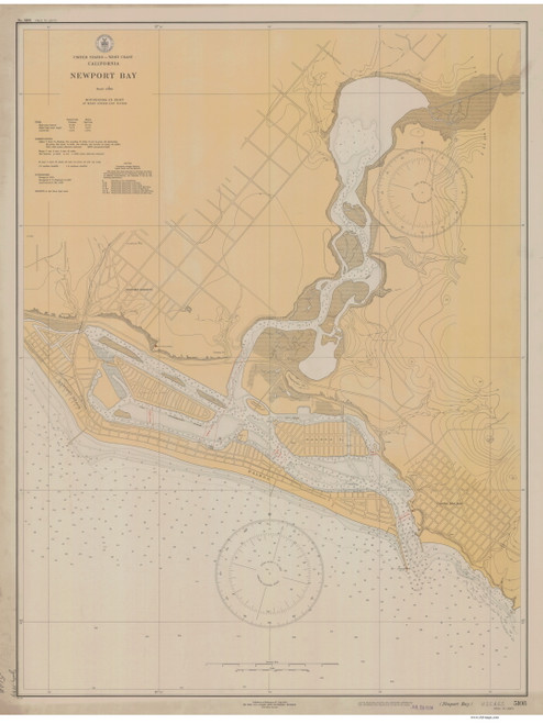 NewportBay 1934 - Old Map Nautical Chart PC Harbors 5108 - California ...