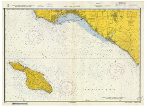 San Pedro Channel 1958 - Old Map Nautical Chart PC Harbors 5142 ...