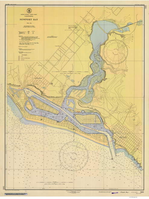 Newport Bay 1947 - Old Map Nautical Chart PC Harbors 5108 - California ...