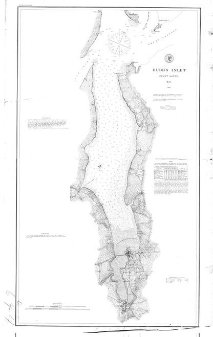 Budd's Inlet 1876 Pacific Coast Harbor Chart 644 Washington - OLD MAPS