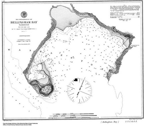 Bellingham Bay 1856 B - Old Map Nautical Chart PC Harbors 6378 ...