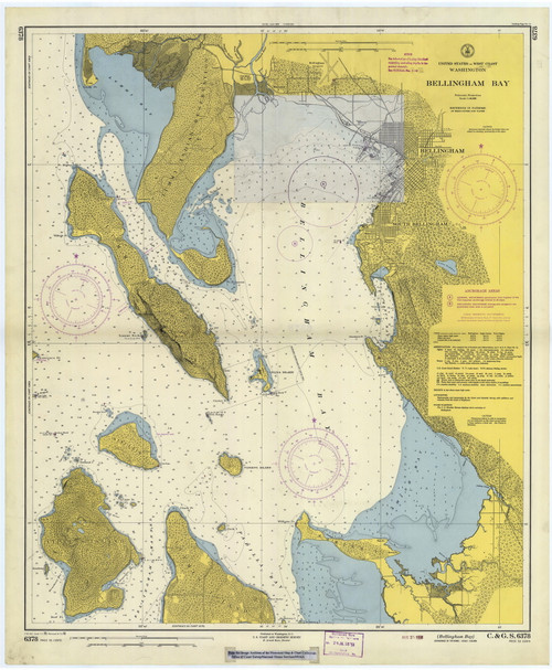Bellingham Bay 1956 - Old Map Nautical Chart PC Harbors 6378 ...