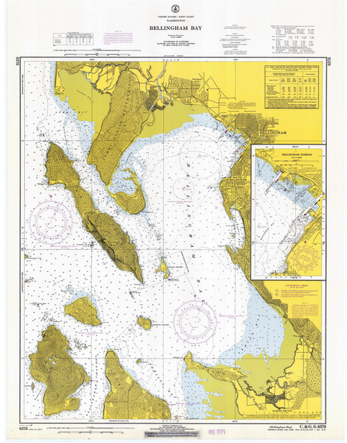 Bellingham Bay 1967 - Old Map Nautical Chart PC Harbors 6378 ...