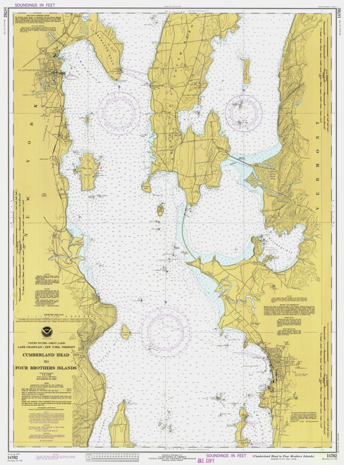 Lake Champlain, Sheet 2 - 1977 Nautical Chart - OLD MAPS