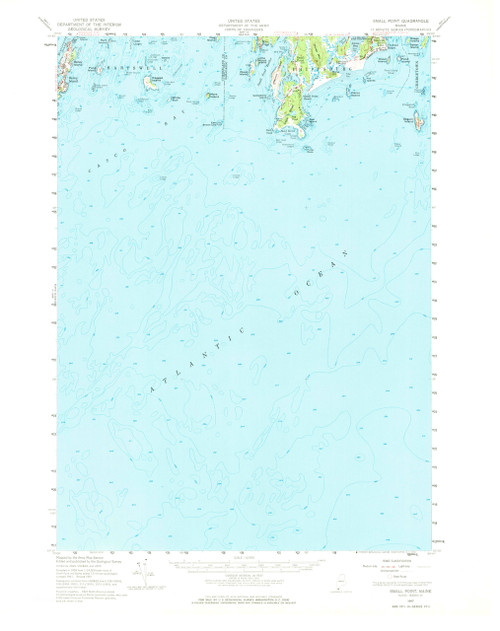 Small Point, Maine 1957 (1969 b) USGS Old Topo Map 15x15 Quad - OLD MAPS
