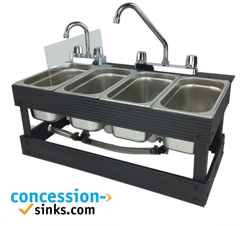 4 Compartment Tabletop Concession Sink | Waterworks Concession Sinks