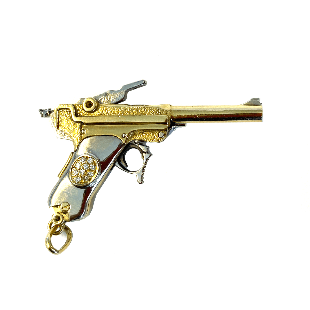 Parabellum Pendant in Gold with Diamonds