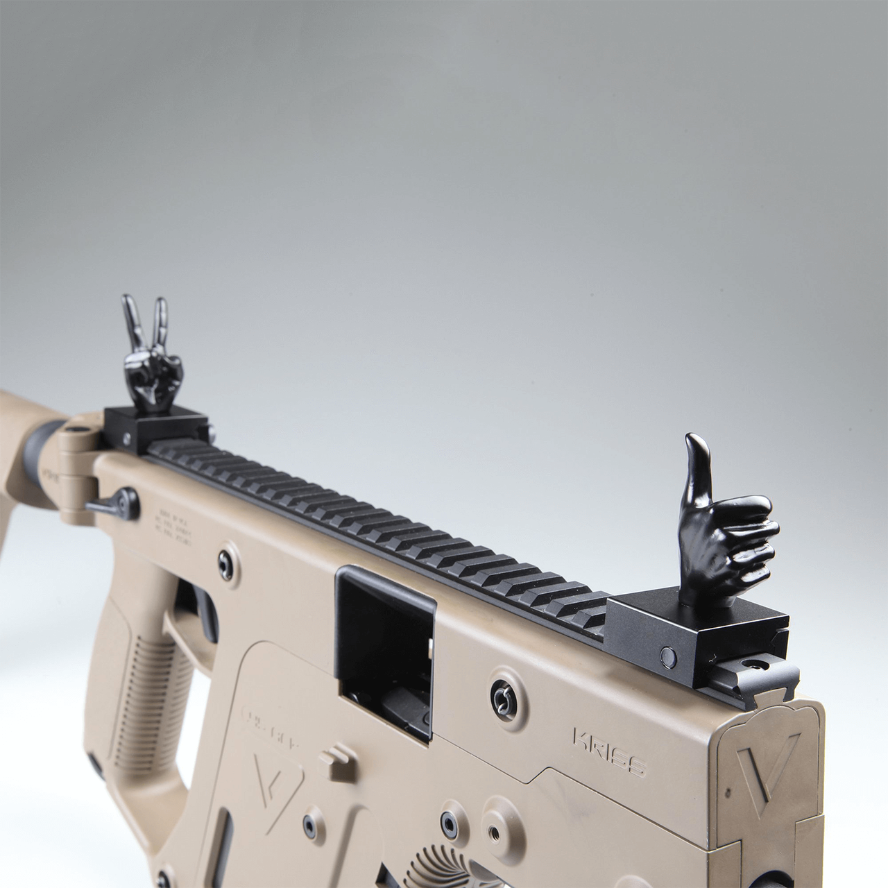 Finger Iron Sight - V Hand & Thumbs Up - Straight