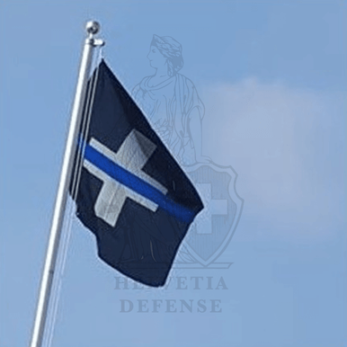 THIN BLUE LINE Swiss Flag - Swiss Flag Design with Thin Blue Line in ...