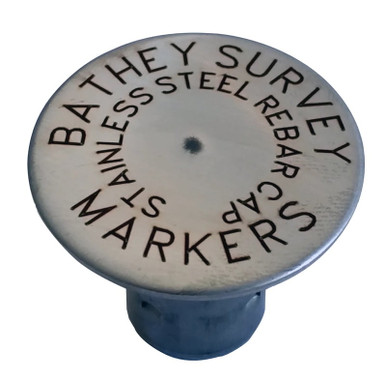 1 1/2" Top Stainless rebar cap laser marked