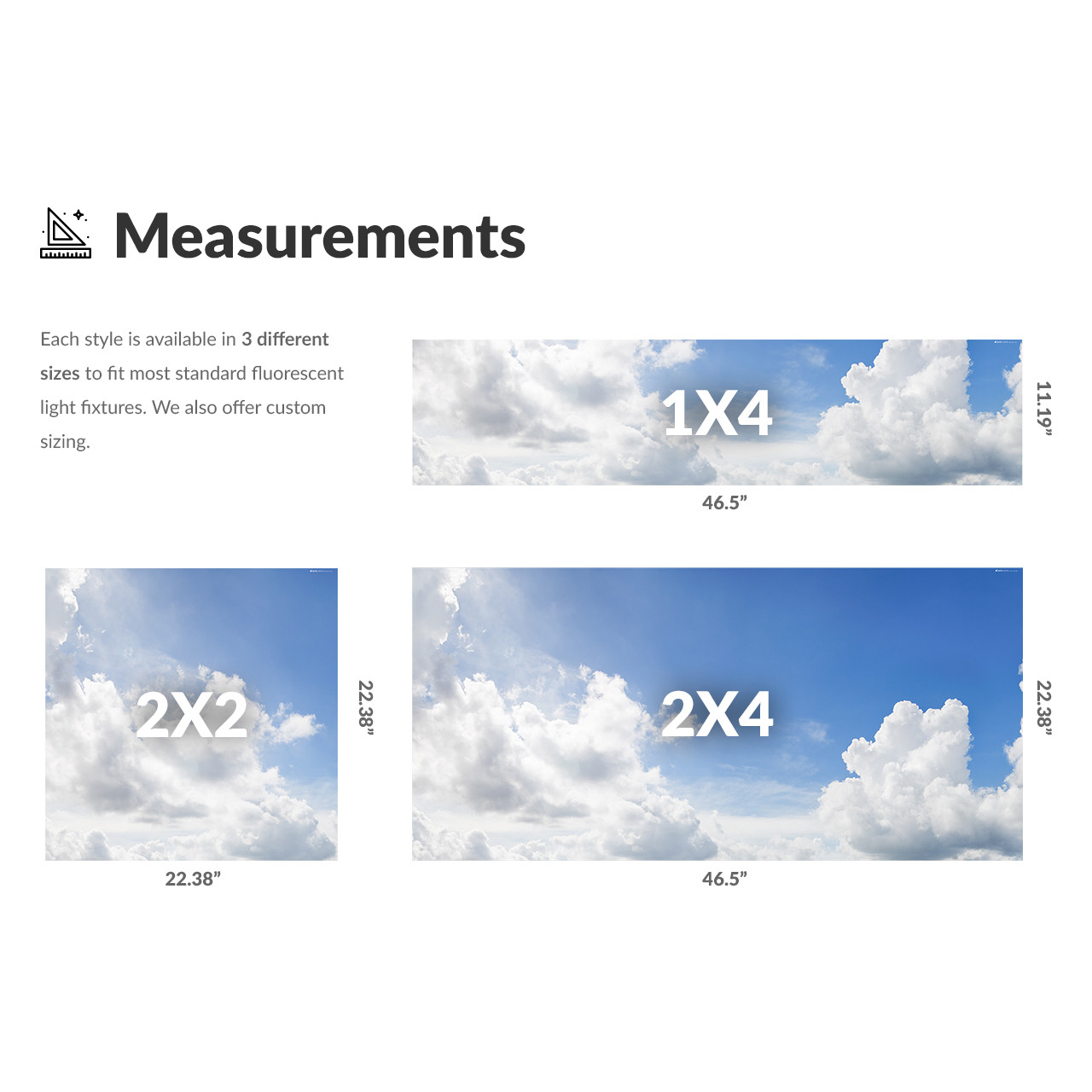 Cloud Drop Ceiling Light Panels Fluorescent Diffusers
