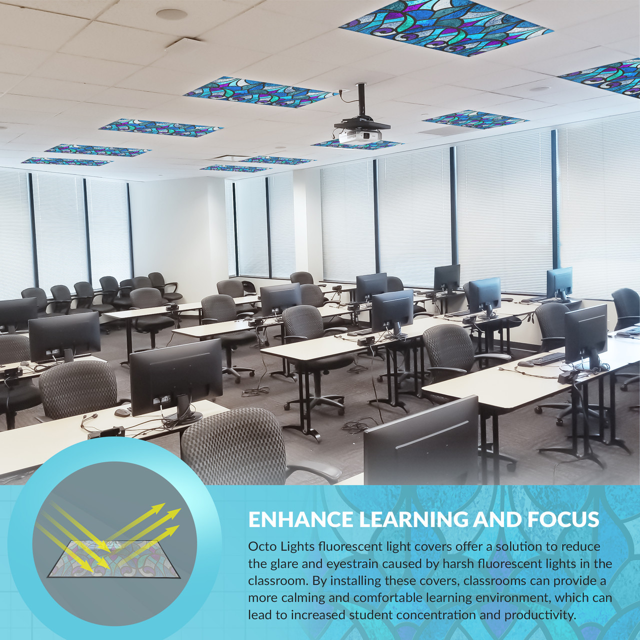Transform Your Ceiling With Magnetic Light Panels Featuring Stained