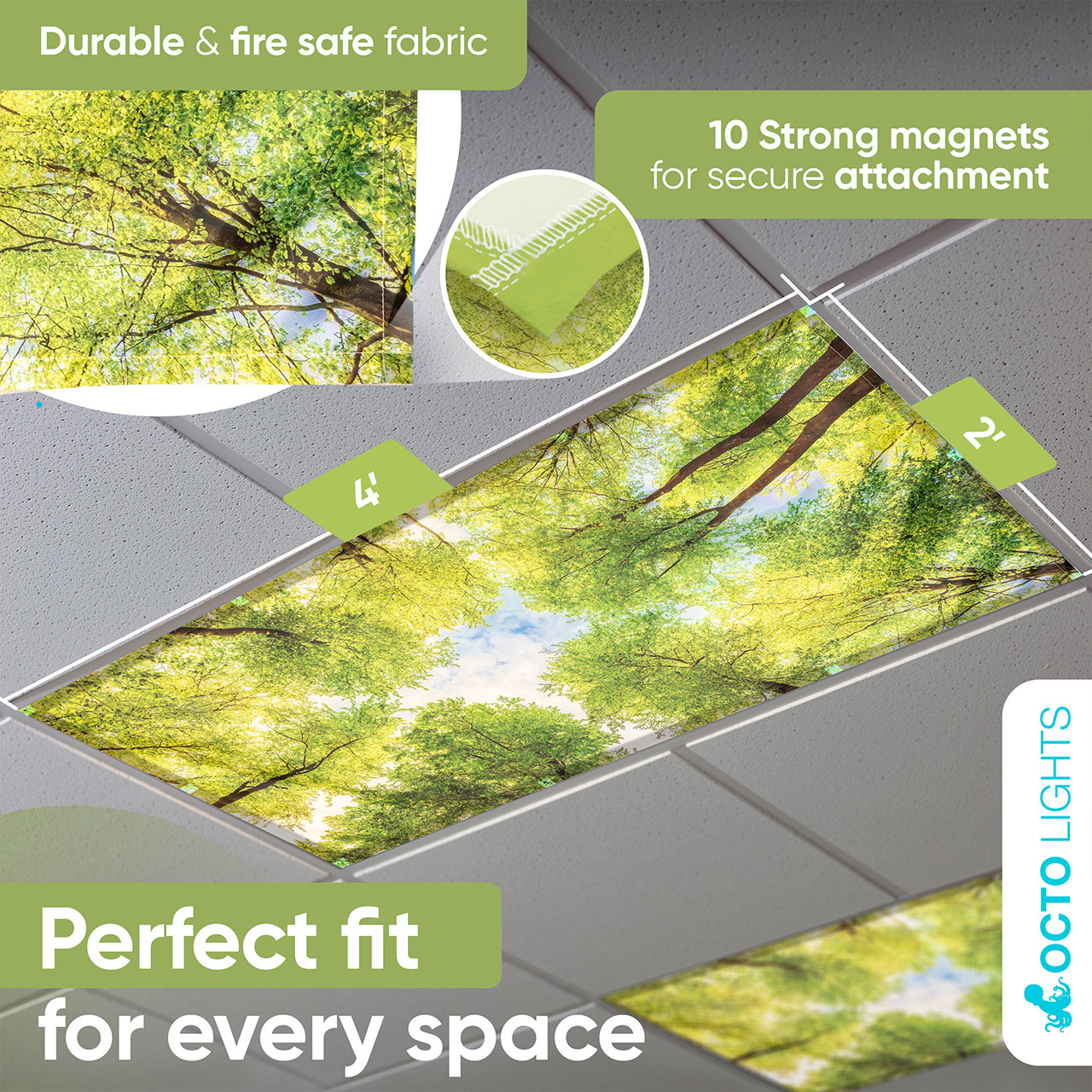 Tree-Themed Fabric Magnetic Fluorescent Light Covers | Nature-Inspired ...