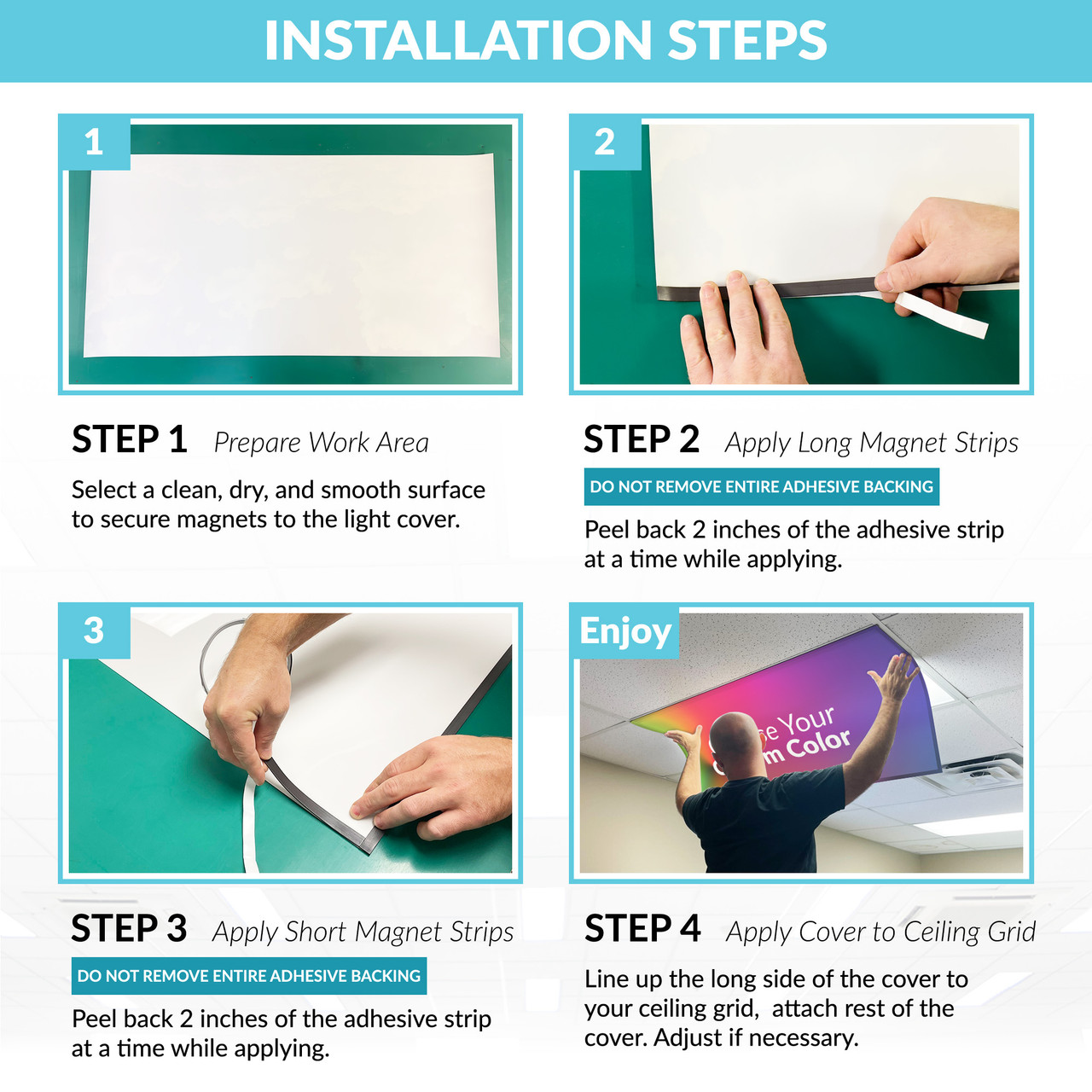 Custom Solid Color Magnetic Light Covers for LED Lights