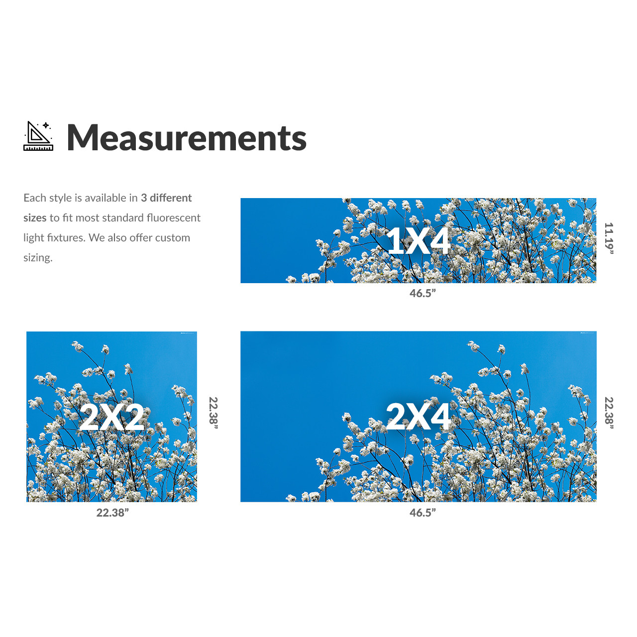 Tree Light Covers | Forest Fluorescent Light Diffuser Panels - Octo Lights