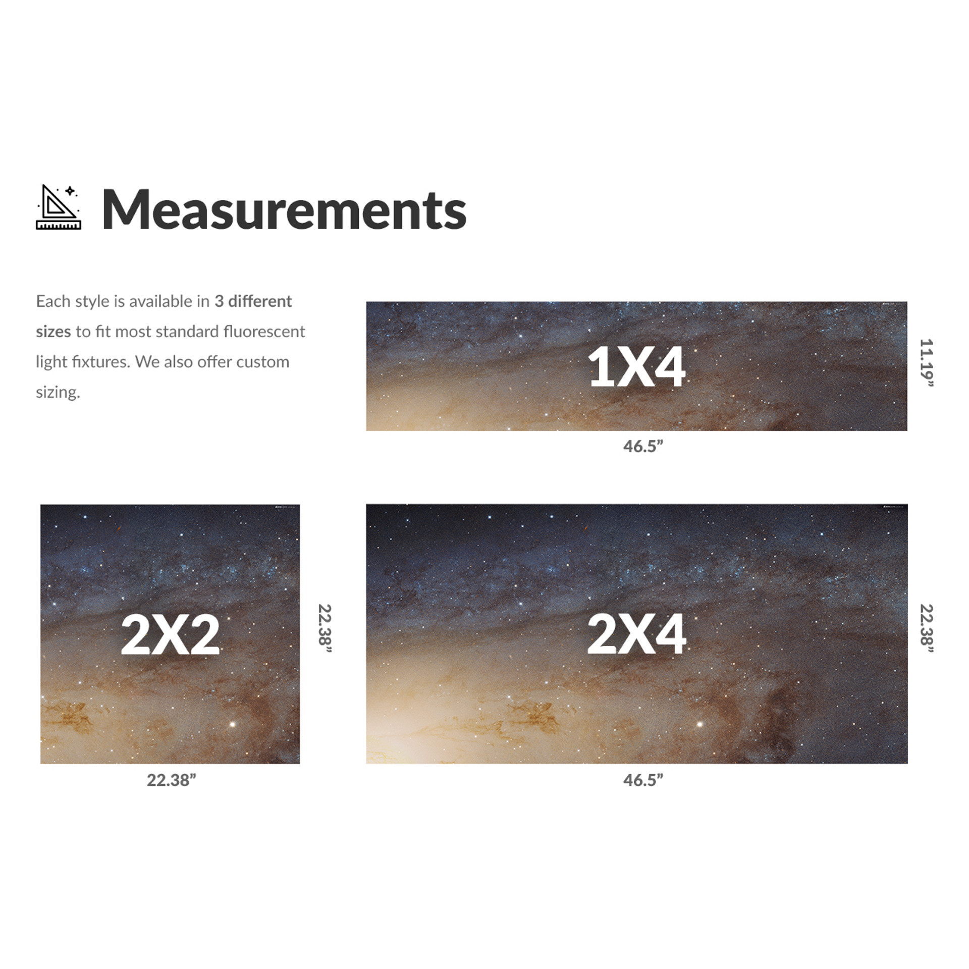 Andromeda Galaxy Decorative Fluorescent Light Cover Panels