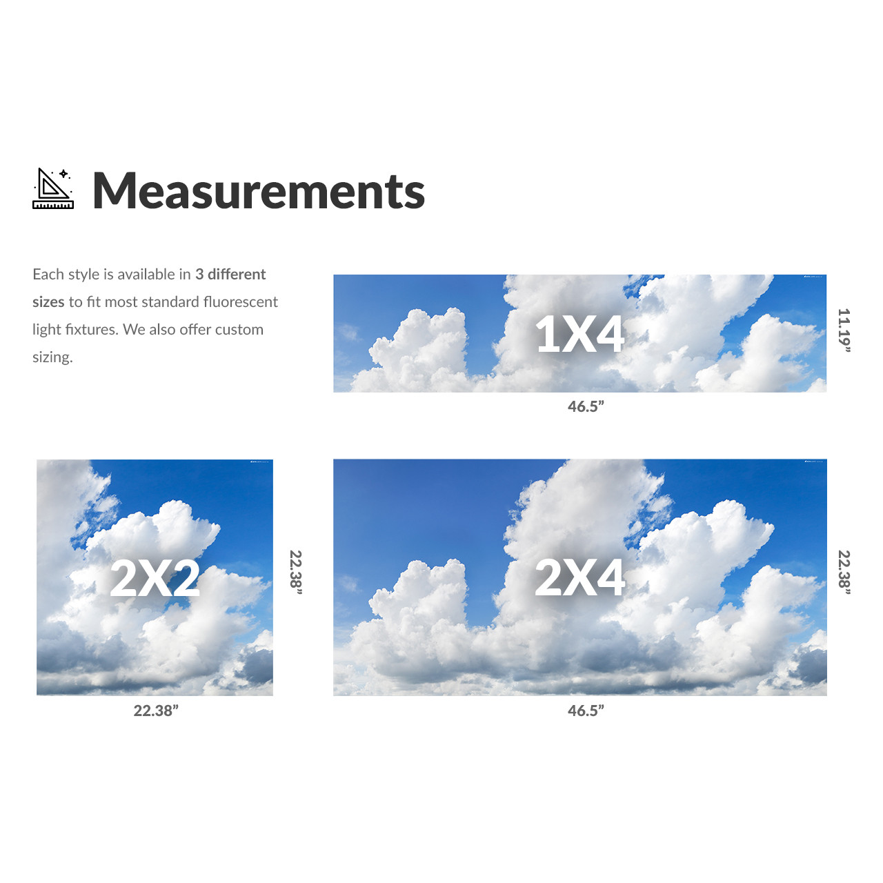 Cloud Light Diffusers Light Covers for Fluorescent Ceiling Lights