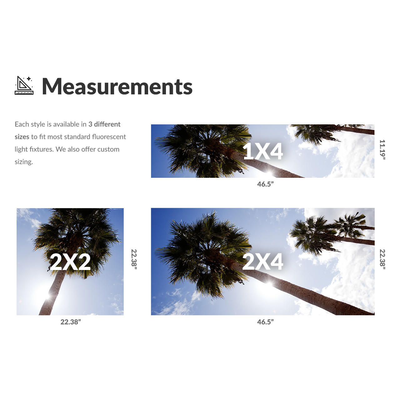 Tree Light Covers | Forest Fluorescent Light Diffuser Panels - Octo Lights
