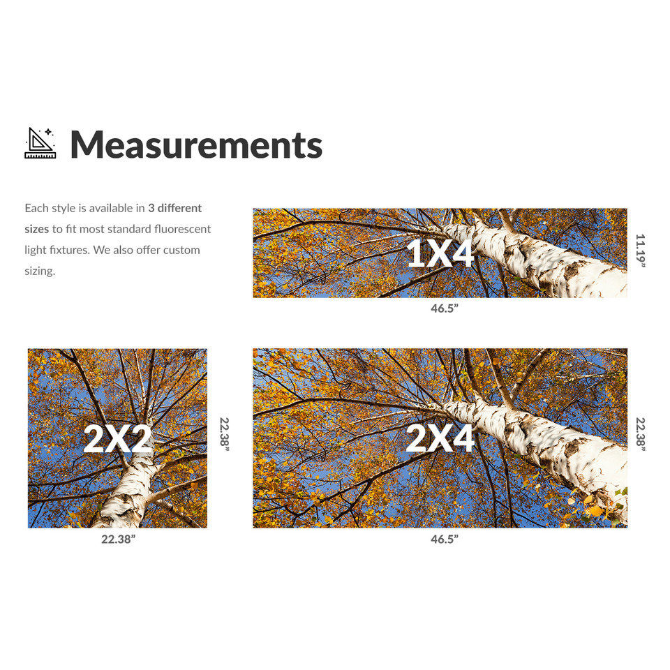 Tree Light Covers | Forest Fluorescent Light Diffuser Panels - Octo Lights