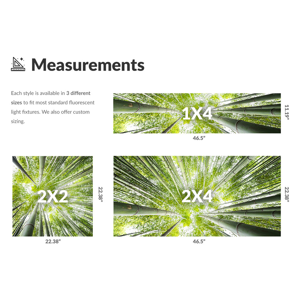 Tree Light Covers | Forest Fluorescent Light Diffuser Panels - Octo Lights