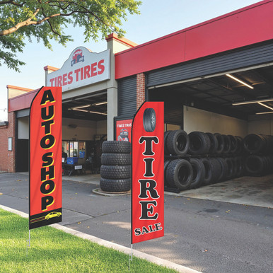 Auto Feather Flags - 16ft Outdoor Advertising