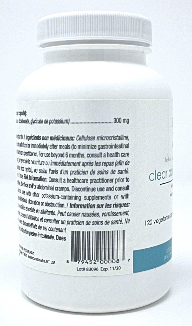 Clear Potassium Boost (120 Capsules Containing 300mg Per Dose) - Clear ...