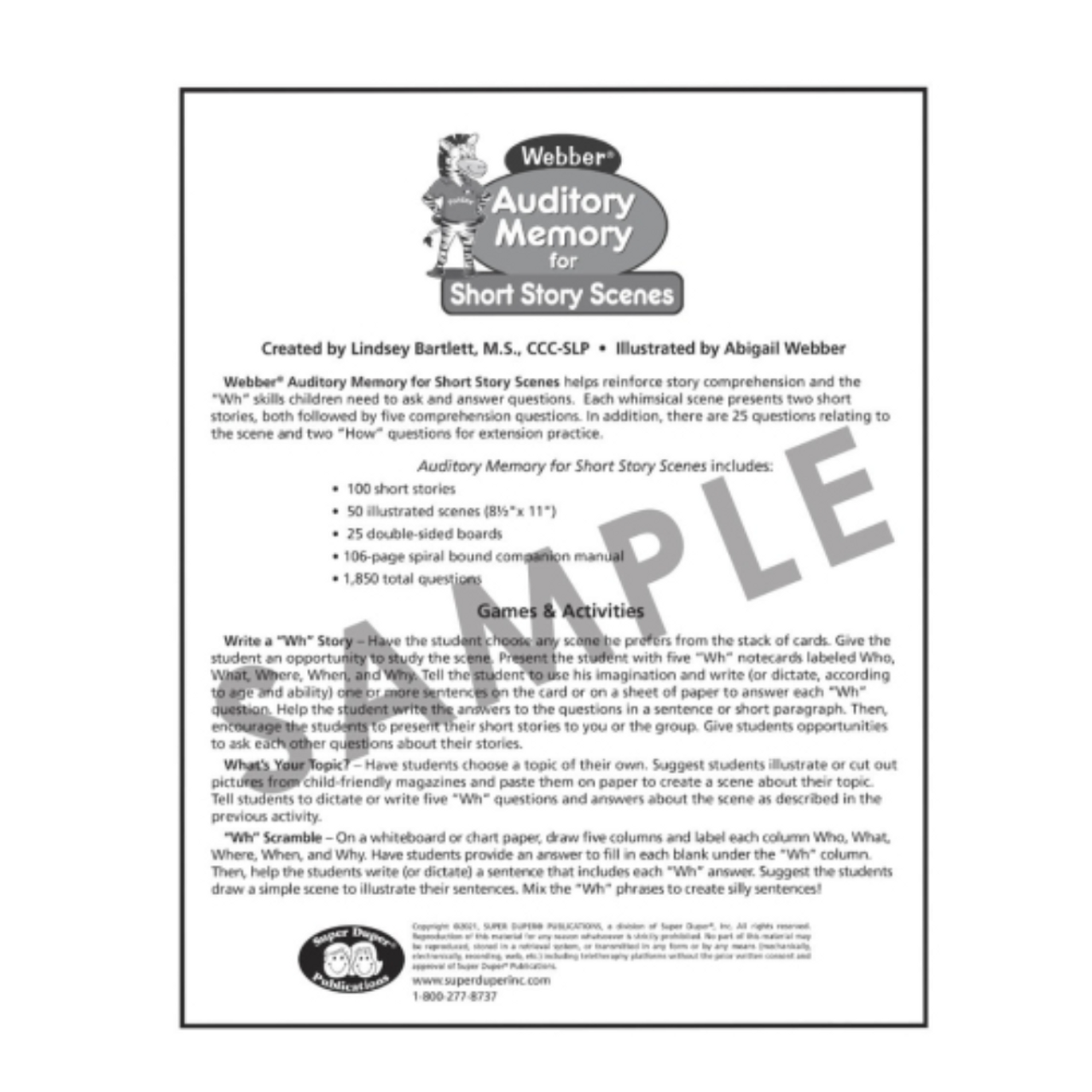 National Autism Resources - Auditory Memory for Short Story Scenes