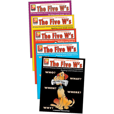 5 Ws Reading Comprehension Workbooks for Special Education