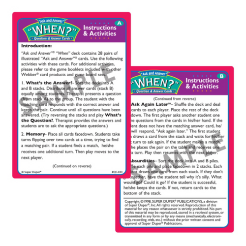 Ask and Answer Wh Question Set - National Autism Resources