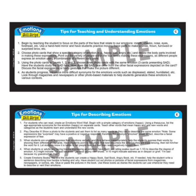 Emotions Skill Strips - National Autism Resources