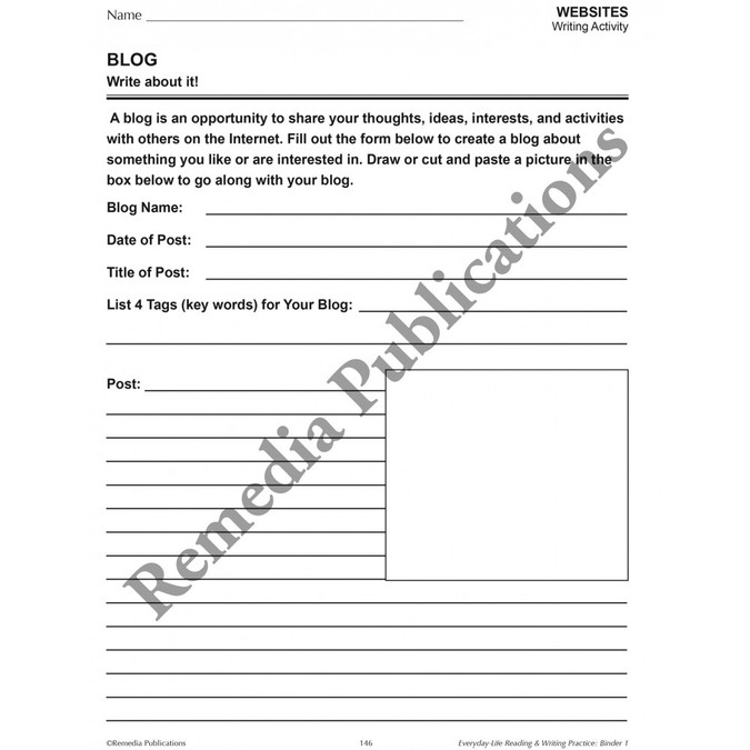 Life Skills Reading & Writing Worksheets | Autism & Special Ed.