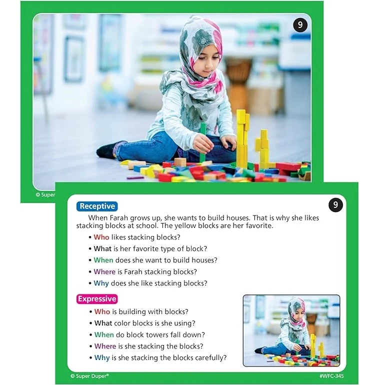 WH Photo Cards - Great for Building Expressive and Receptive Language