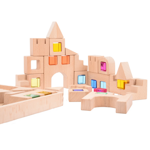 Wooden Building Gem Blocks | National Autism Resources