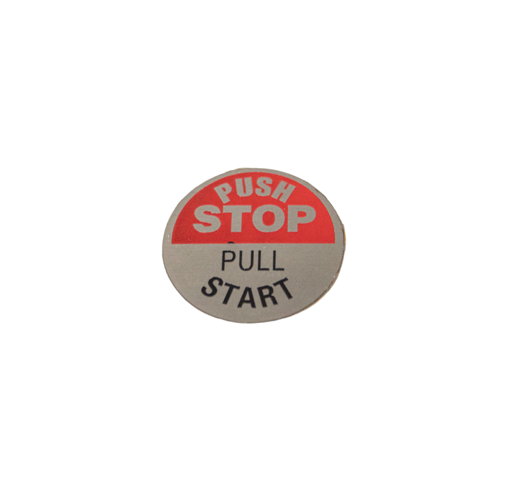 Push Stop/Pull Start - Label Fitting Hobart Saws Replaces 00-291475