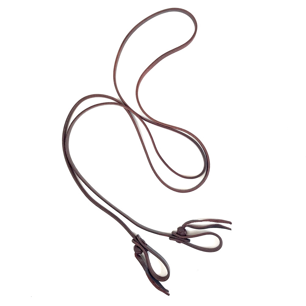 1/2" Latigo Leather Roping Reins, Pineapple Knot Ends (Russet)